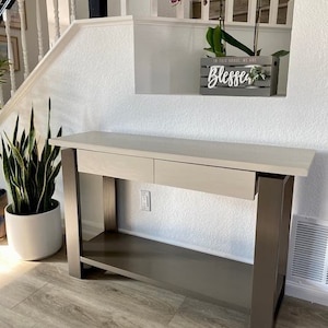 Modern Floating Top Console Table With Drawers - Custom, Handmade to ...