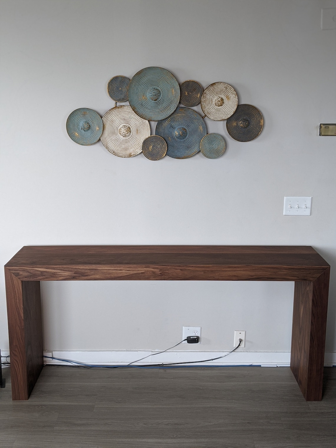 Modern Black Walnut Waterfall Entry Table Hardwood Hallway | Etsy