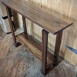 Black Walnut Floating Top Modern Console Table - Custom, Handmade to ...