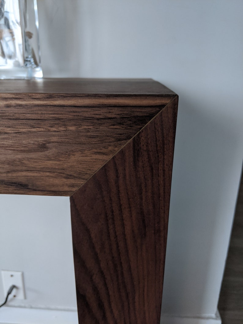 Modern Black Walnut Waterfall Entry Table Hardwood Hallway | Etsy