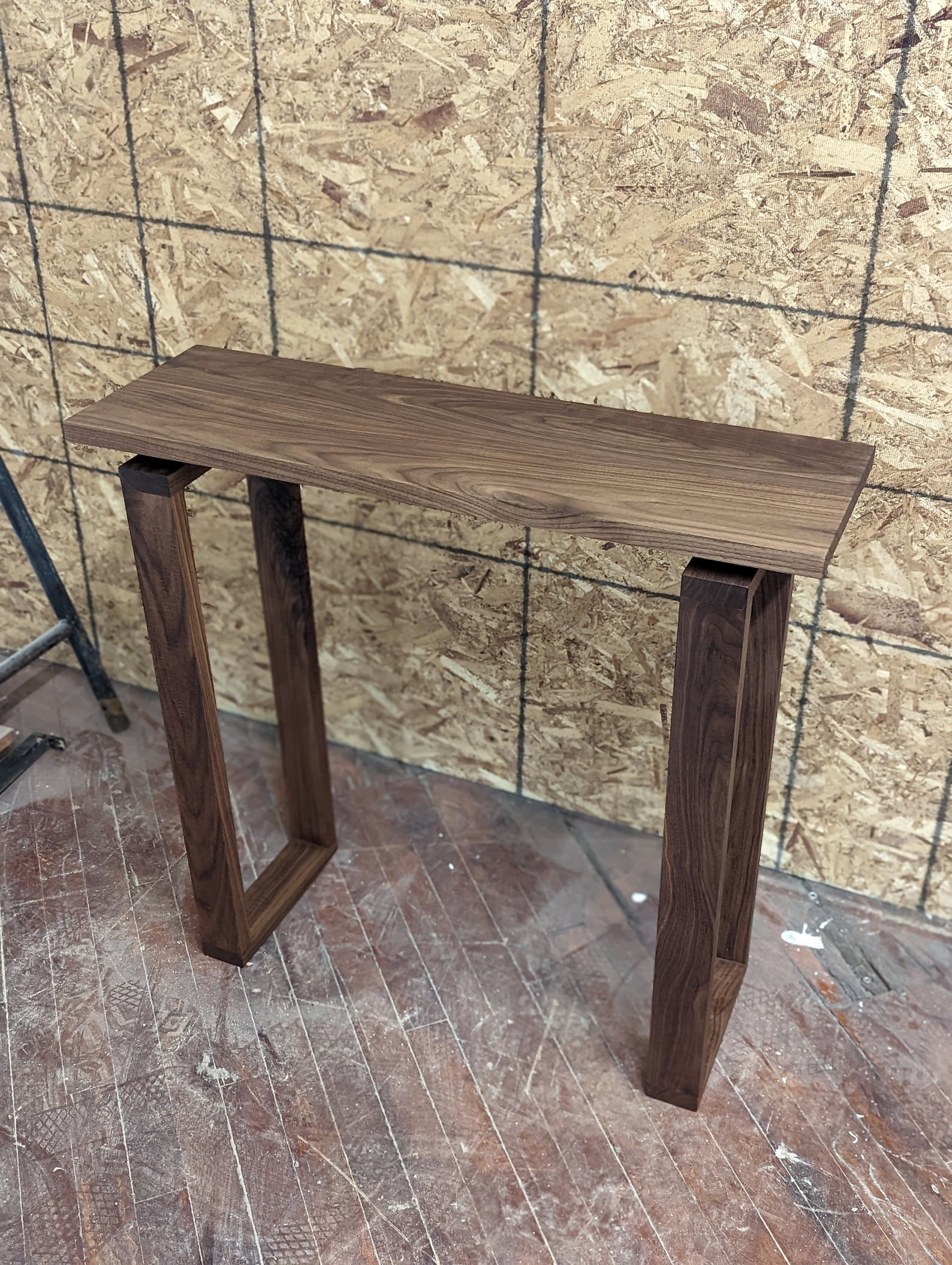 Black Walnut Floating Top Modern Console Table - Custom, Handmade to ...