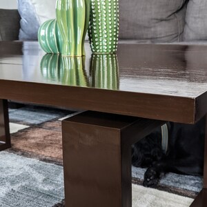 Simple Modern Coffee Table, Square Leg Coffee Table, Solid Oak Table ...