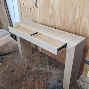 Modern Double Waterfall Console Table - Handmade to Order, Solid Wood ...