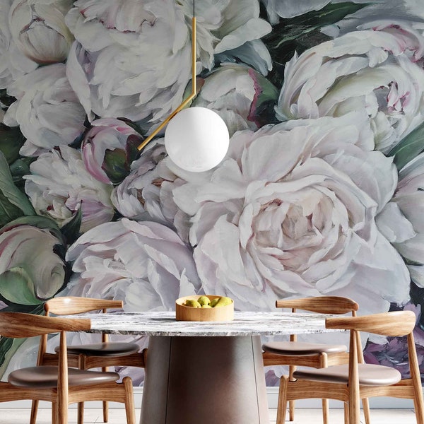 Peony Wall Mural - Etsy