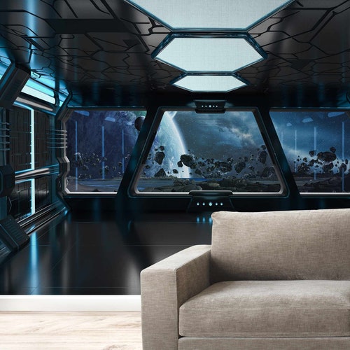 Wall Mural Sci-fi Photo Art Removable Wall Mural Futuristic - Etsy