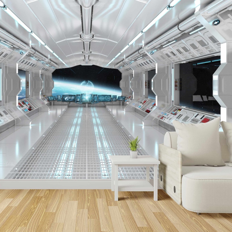 Spaceship Wallpaper - Etsy