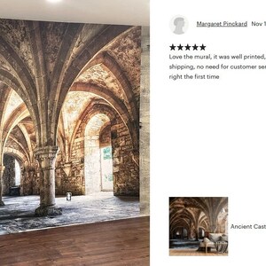 Ancient Castle Interior Printed Wallpaper Custom Wall Mural With ...