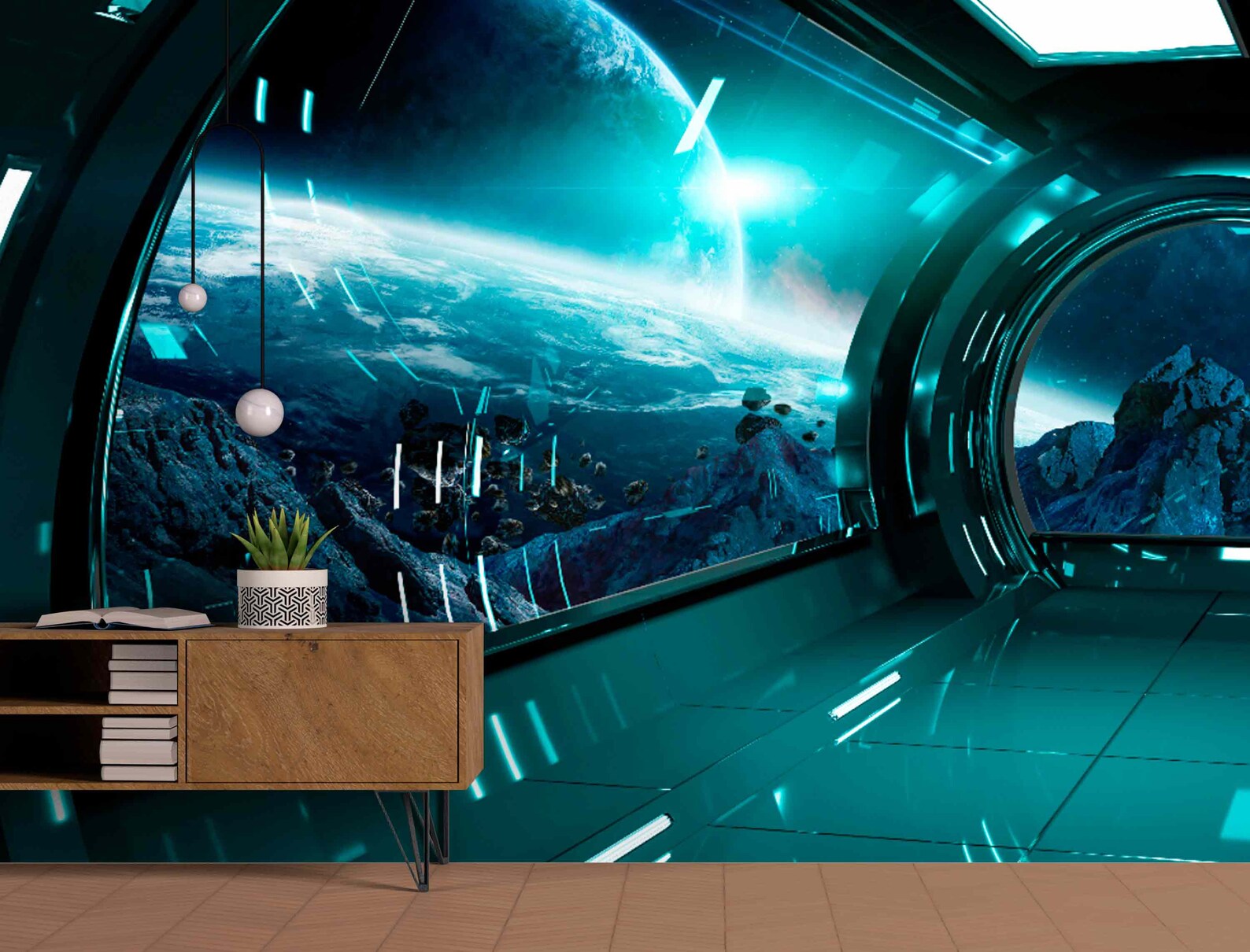 Wall Mural Sci-fi Photo Art Wall Mural Futuristic Spaceship - Etsy