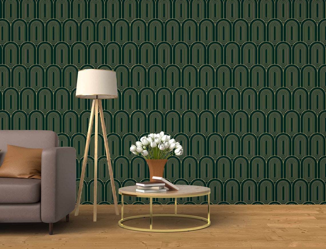 Art Deco Arch Pattern Geometric Arches Wallpaper Minimal Design Wall ...