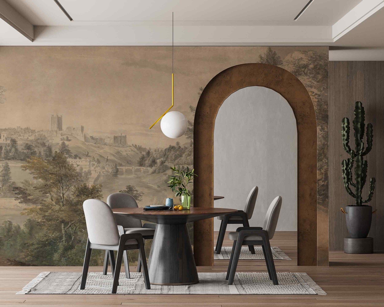 Victorian Landscape Castle and Road Removable or Traditional Wallpaper ...