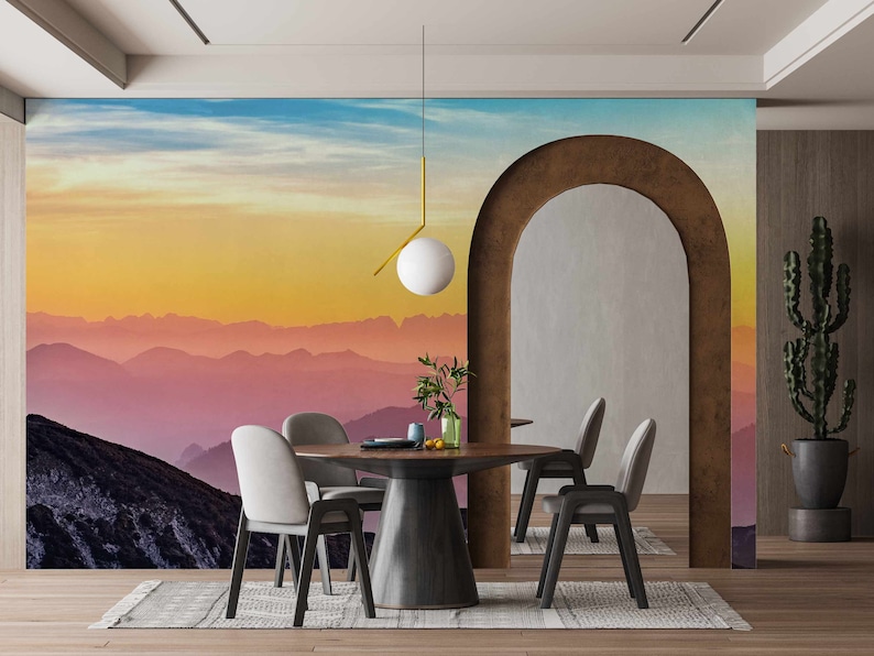 Sunset Mural Wallpaper Nature Scenic Landscape Wall Mural - Etsy