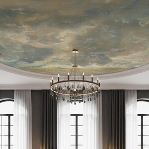 Vintage Cloud Sky Ceiling Mural Classical Painted Clouds Fresco ...
