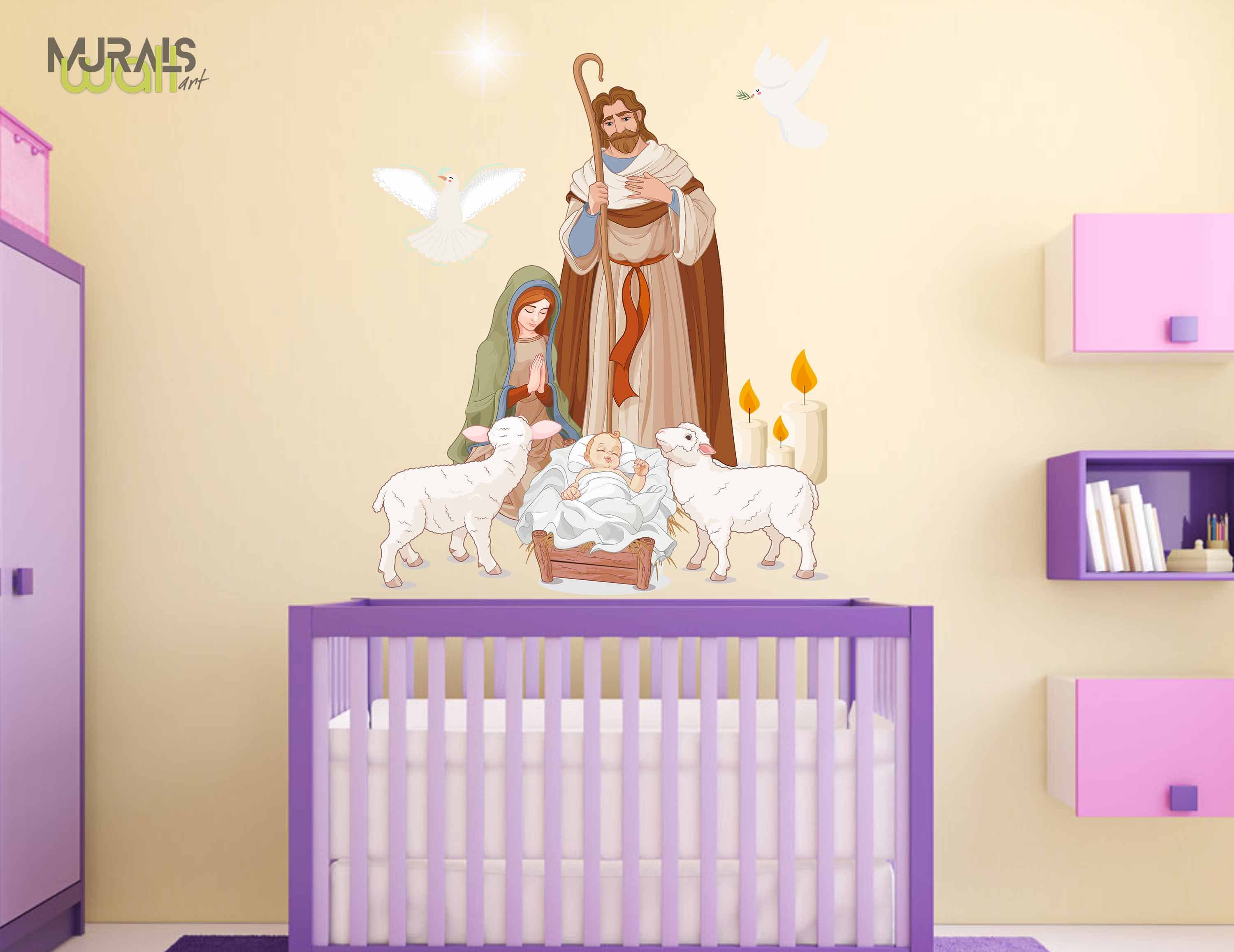 Jesus Christ Full Color Wall Decal Kids Room Decor Peel and - Etsy