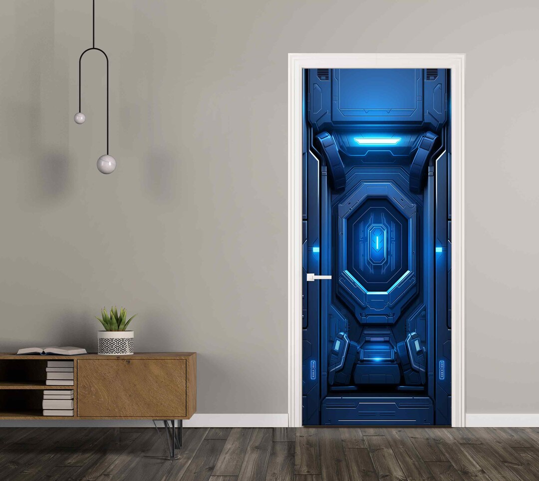 Sci-fi Door Decal – Space-themed Peel and Stick Sticker, Steampunk ...