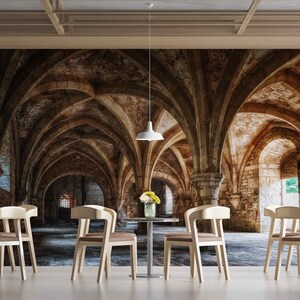 Ancient Castle Interior Printed Wallpaper Custom Wall Mural With ...