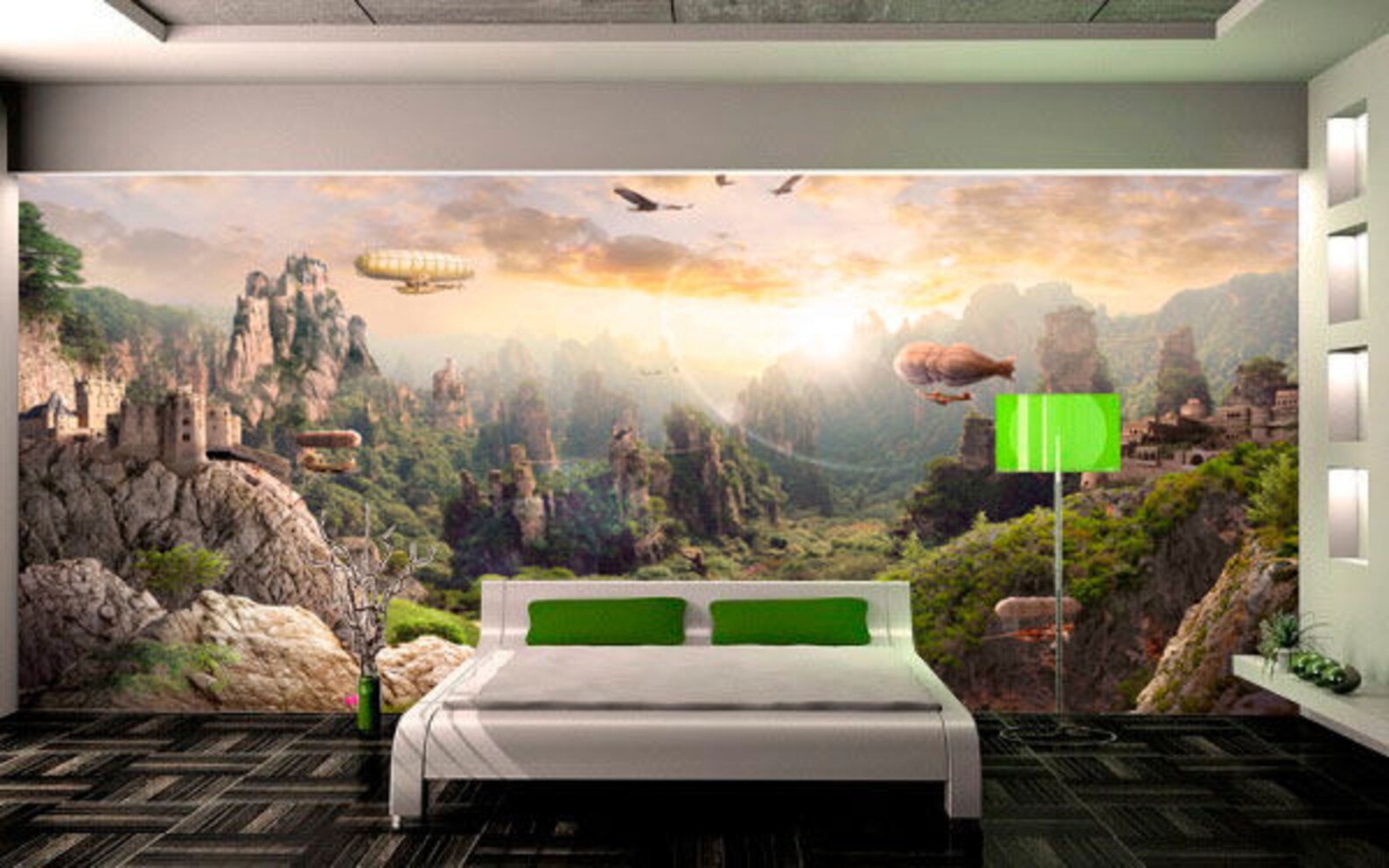 Steampunk Wall Mural Airships Fantasy Removable Wallpaper - Etsy