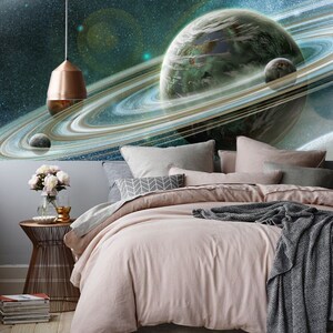 Space Wall Mural for Living Room, Deep Space Home Mural, Galaxy Large ...