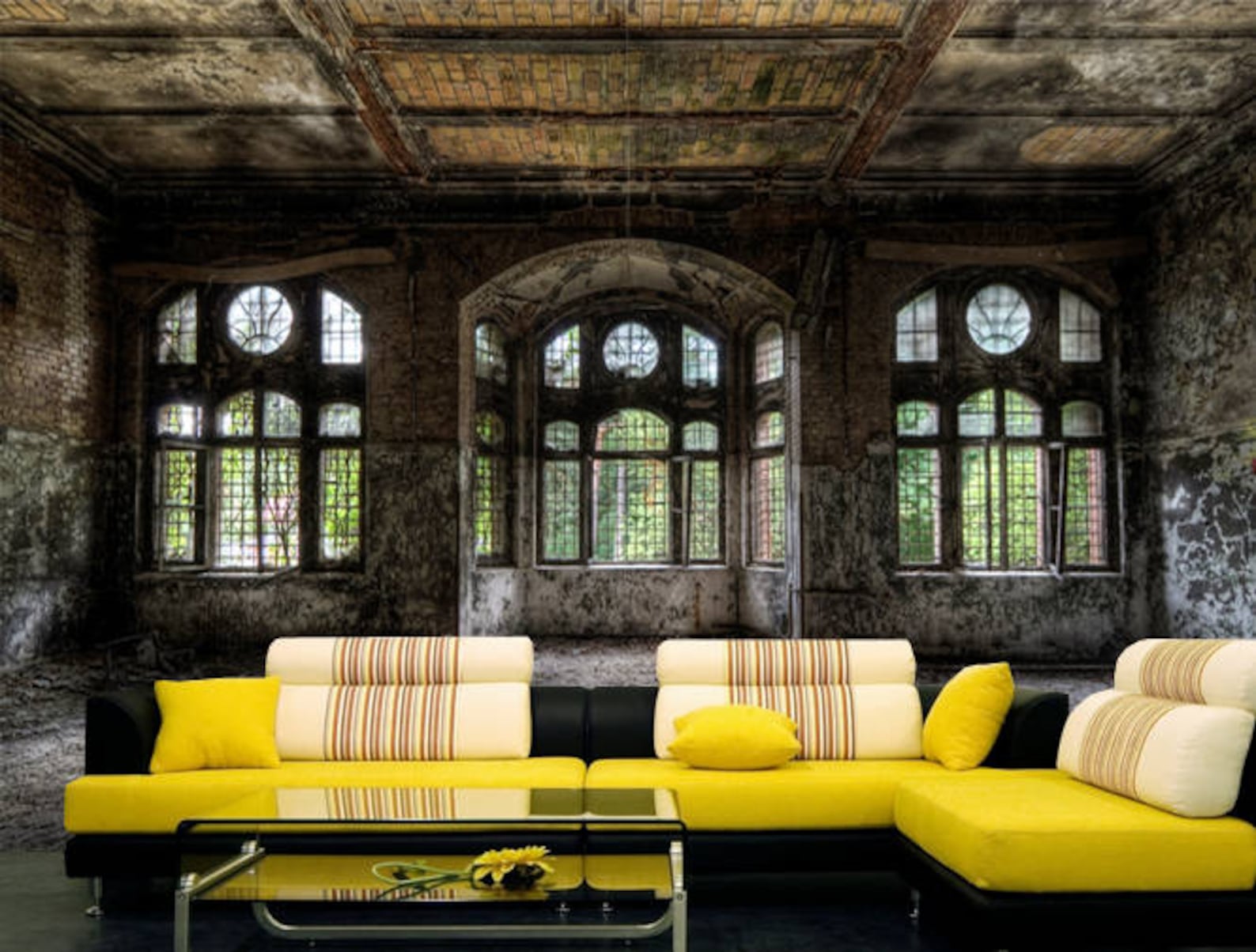 Ancient Castle Wall Mural Wallpaper for Living Room Interior of Old ...