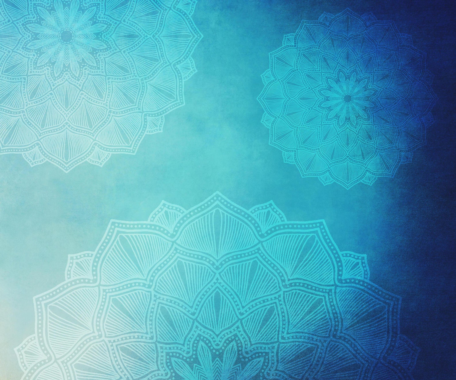 Watercolor Drawing Blue Mandala Wallmural Bohemiens Removable Wallpaper ...