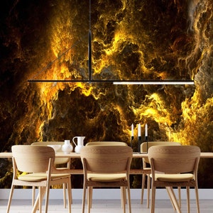 Dark Brown & Gold Marble Wall Mural for Living Room Black - Etsy