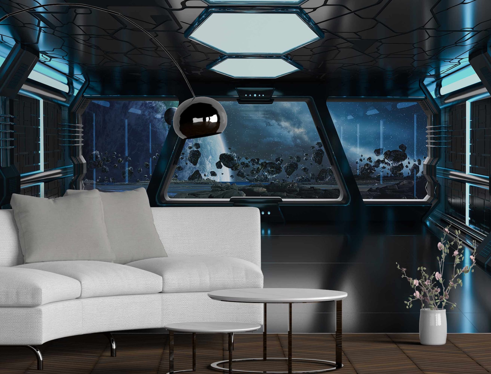 Wall Mural Sci-fi Photo Art Wall Mural Futuristic Spaceship | Etsy