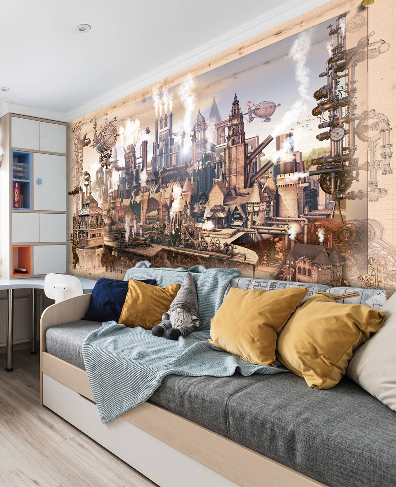 Steampunk Scenery Wall Mural Colorful Photo Gothic Room for Wall Decor ...