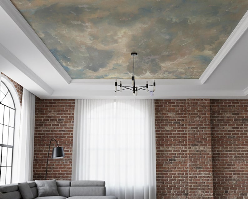 Vintage Cloud Sky Ceiling Mural Classical Painted Clouds Fresco ...