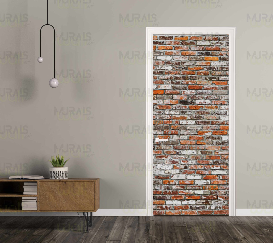 Brick Wall Door Sticker Door Wrap Decal for Front Door Peel & Stick ...
