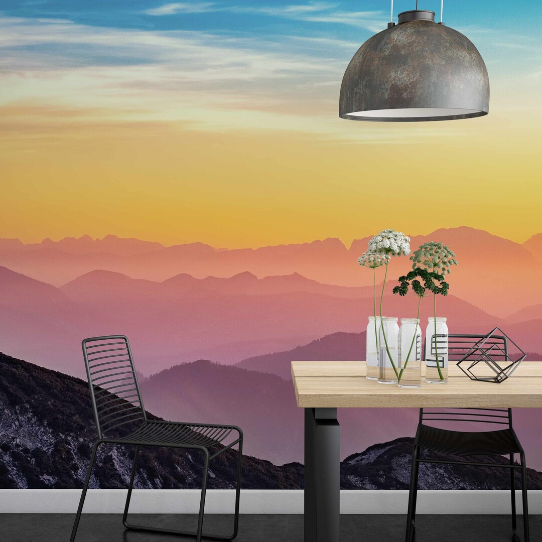 Sunset Mural Wallpaper Nature Scenic Landscape Wall Mural Nordic Style ...