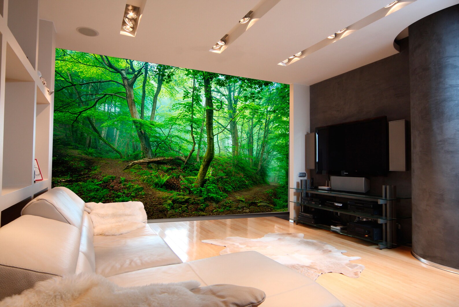 Forest Wall Mural Nature Removable Wallpaper Green Tree in Deep Forest ...