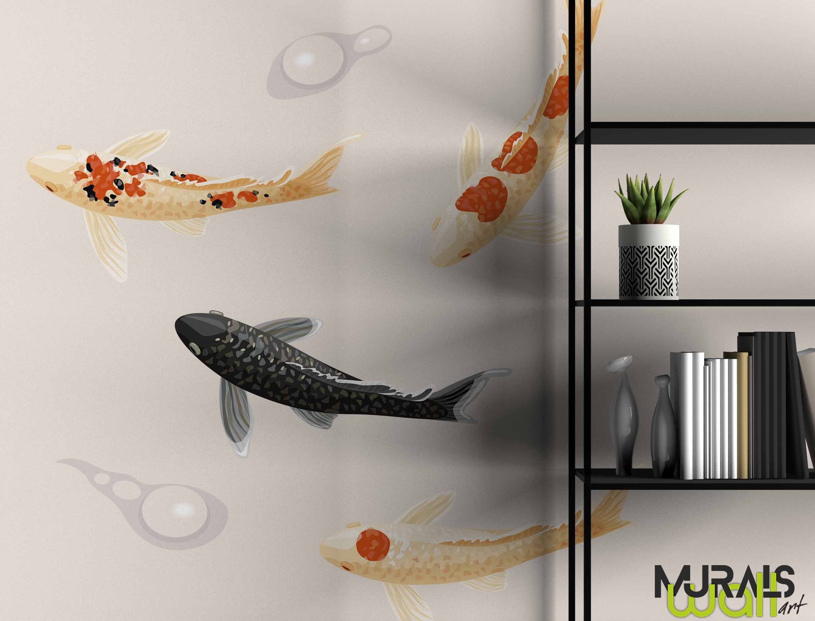 Japanese Koi Fish Wall Decal Animal Sea Nautical Japan Sticker | Etsy