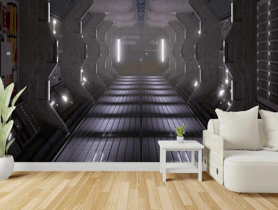 Fantasy Interioir Large Futuristic Spaceship Corridor Wall - Etsy