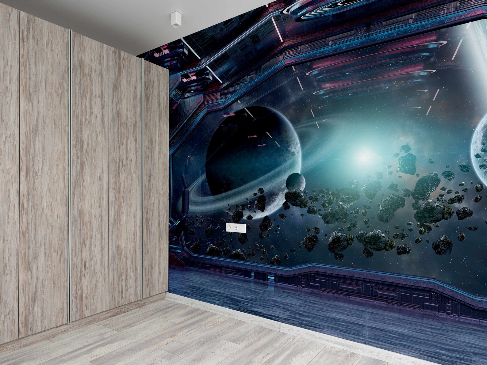 Future Starship Wall Mural Space Peel and Stick Removable Wallpaper ...