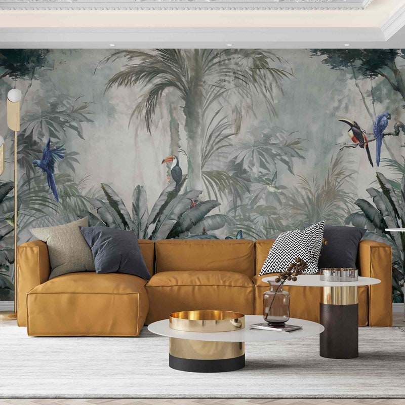 Tropical Mural Wallpaper - Etsy