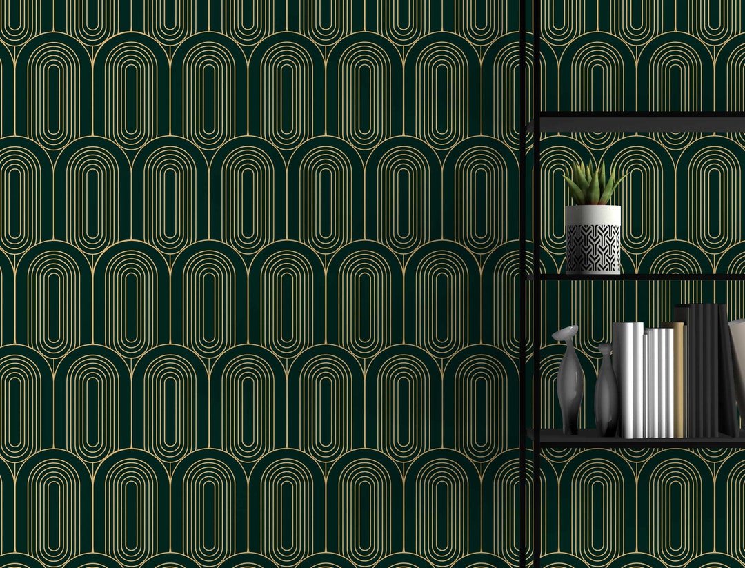 Art Deco Arch Pattern Geometric Arches Wallpaper Minimal Design Wall ...