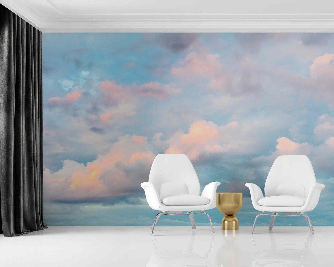 Creative Cloudy Wall Mural, Sky Wall Decor Peel and Stick Removable ...