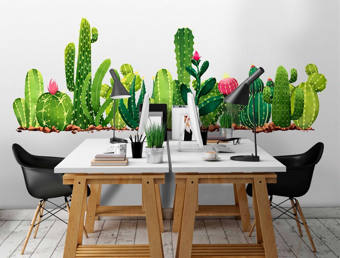 Succulents Wall Decals, Cactus Wall Decals, Colorful Cacti Decals ...