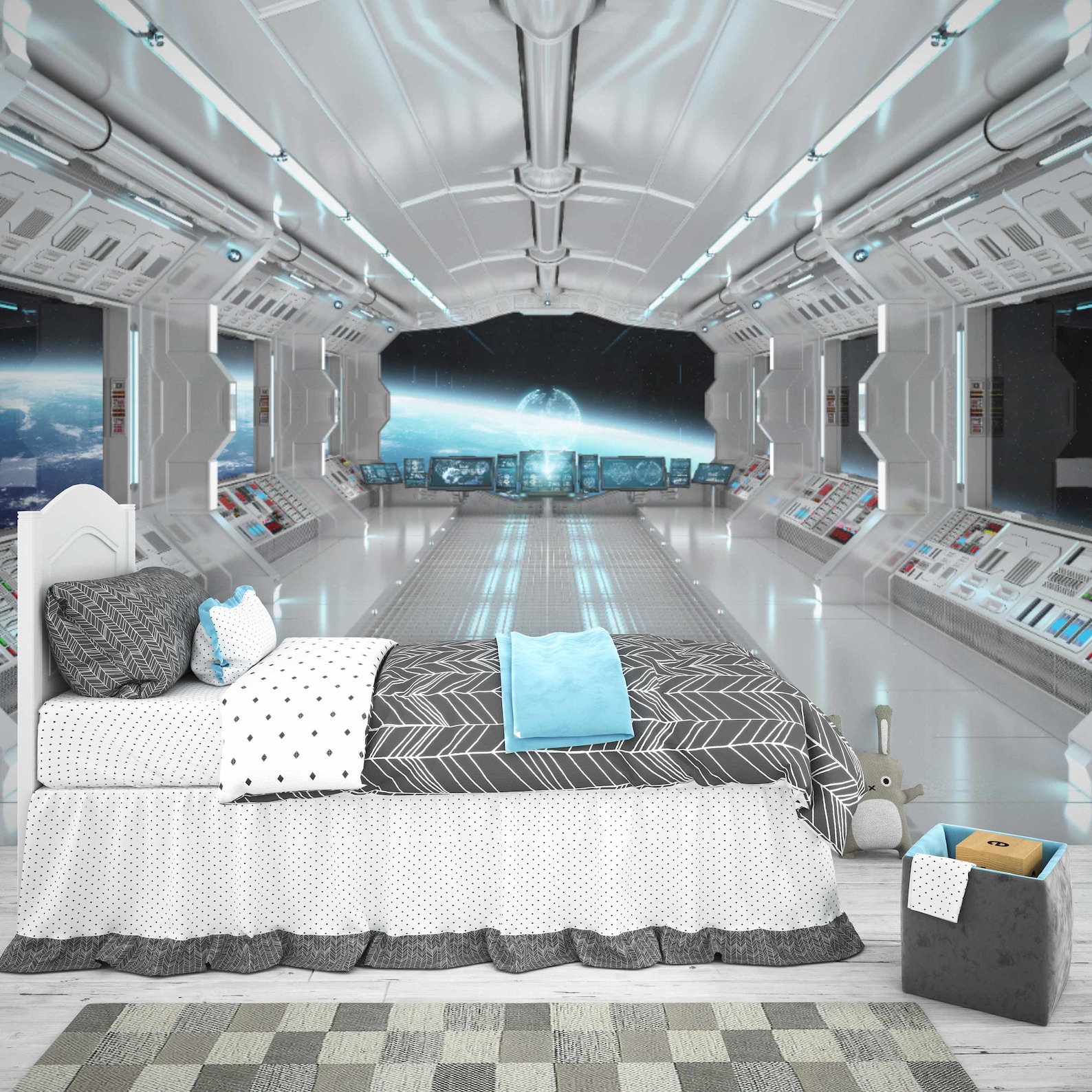 Photo Art Lage Decor Sci-fi Wall Mural Fantastic Spaceship Removable ...