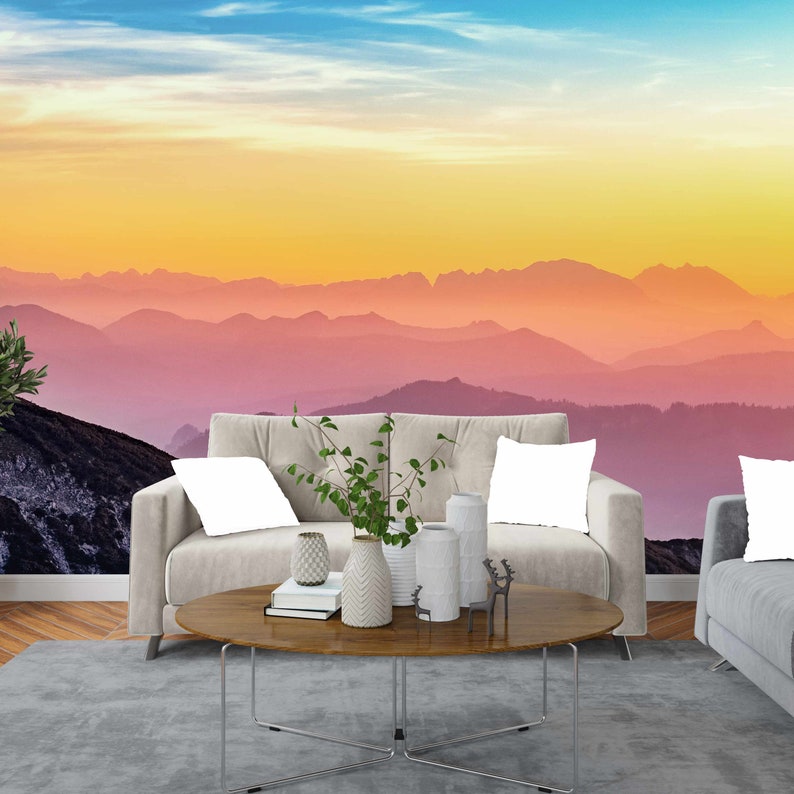 Sunset Mural Wallpaper Nature Scenic Landscape Wall Mural - Etsy