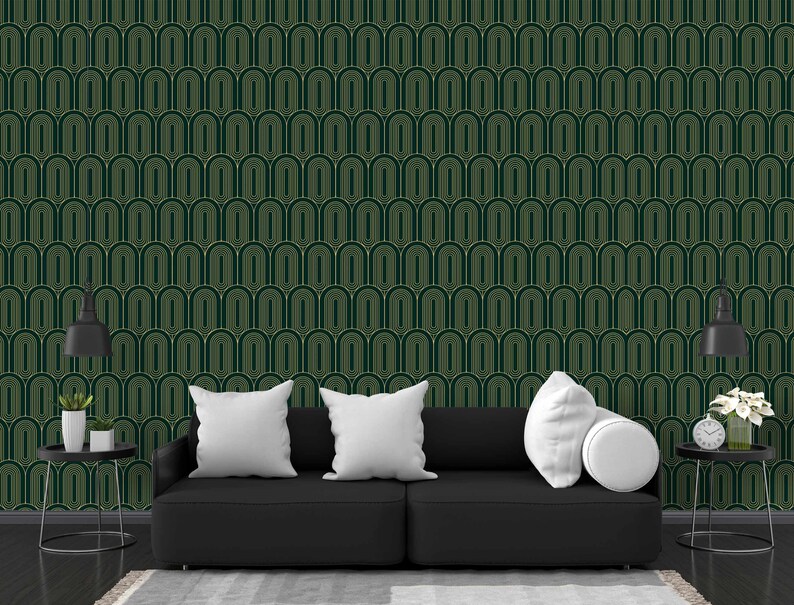 Art Deco Arch Pattern Geometric Arches Wallpaper Minimal Design Wall ...