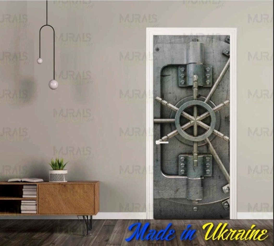 Safe Door Metal Bank Door Mural Print Steel Door Decor Original Large ...