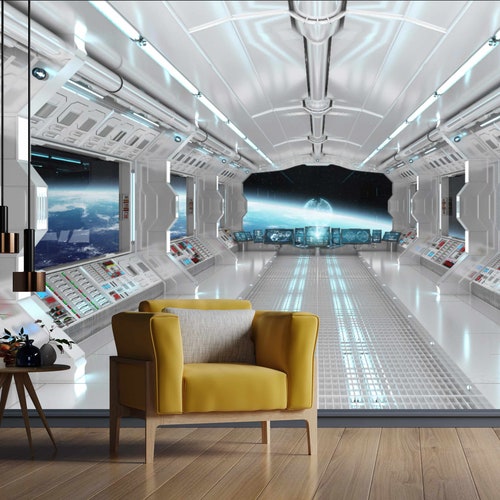 Sci-fi Photo Modern Art Removable Wallpaper Wall Mural - Etsy