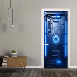 Space Door Sci-fi Themed Door Decal for Home Decor Sci-fi Door Sticker ...
