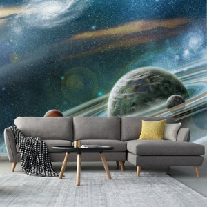 Space Wall Mural for Living Room, Deep Space Home Mural, Galaxy Large ...