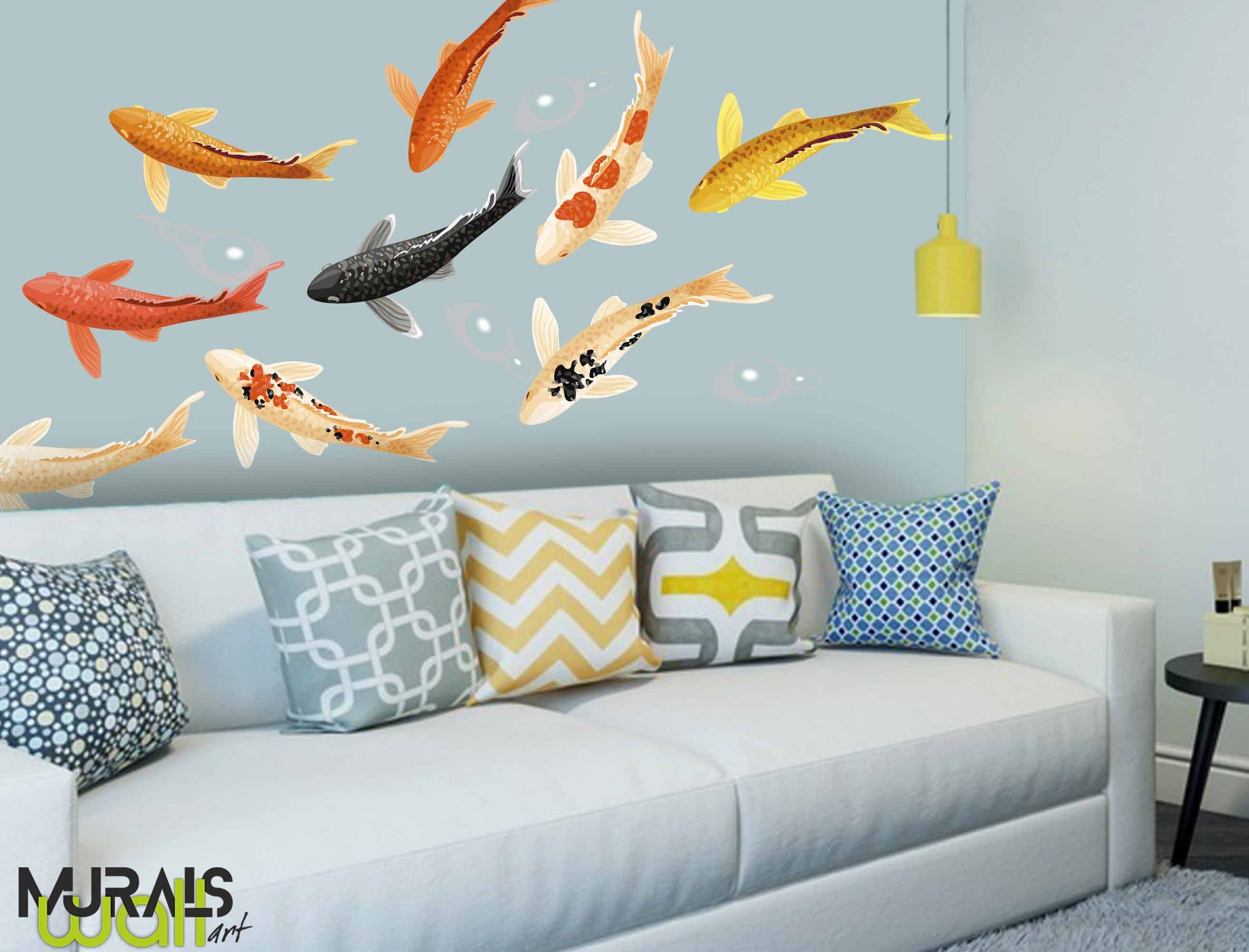 Japanese Koi Fish Wall Decal Animal Sea Nautical Japan Sticker | Etsy