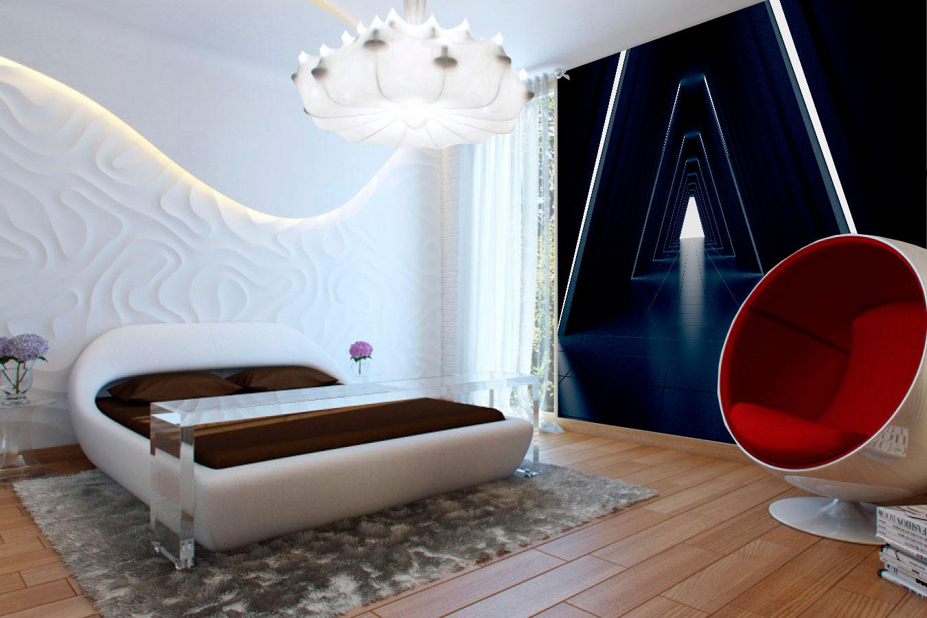 Sci-fi wall mural for living room Office decor Fantasy | Etsy