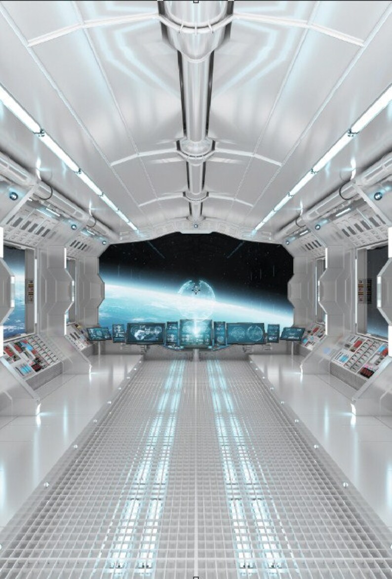 Photo Art Lage Decor Sci-fi Wall Mural Fantastic Spaceship | Etsy