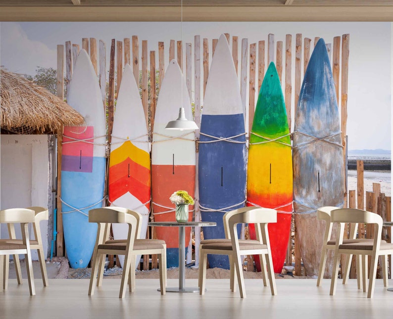 Sea Surfing Wallpaper Surfside Beach Wall Mural Self-adhesive Large ...
