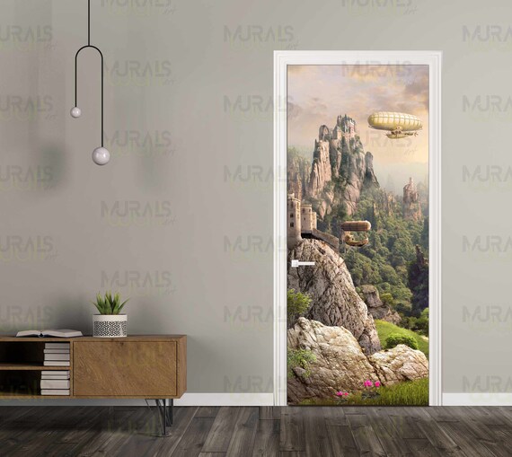 Steampunk Door Sticker Airships Fantasy Decal for Front Door - Etsy