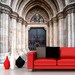 Castle Door Wall Mural Gothic Castle Decal for Living Room Stone Arch ...